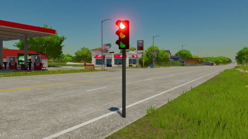 Placeable Traffic Light (Functional) V1.1 – FS22 mod