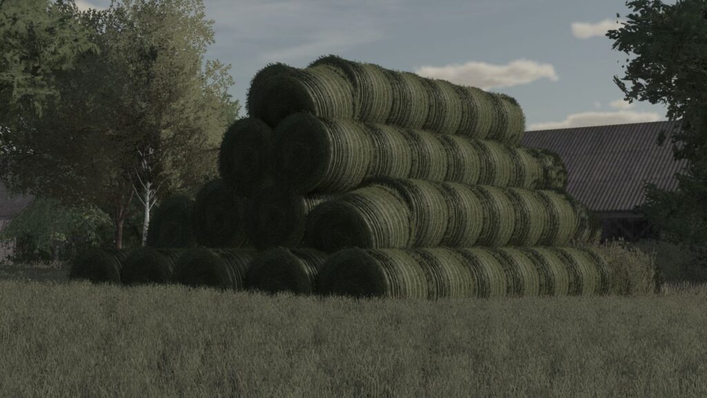 Stack of round bales V1.0 – FS22 mod