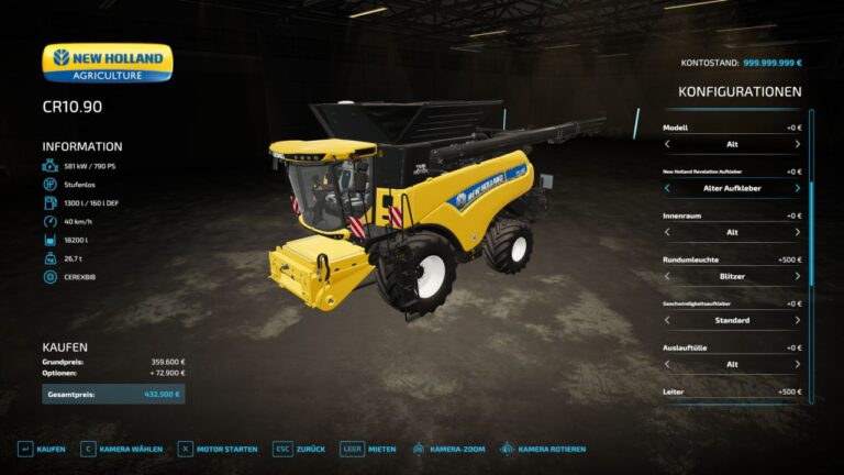 New Holland CR10.90 GEN 1/2/3 V Beta – FS22 mod
